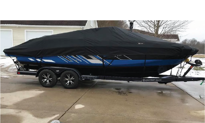 Boat Covers for DECK BOAT - Walk Thru Windshield